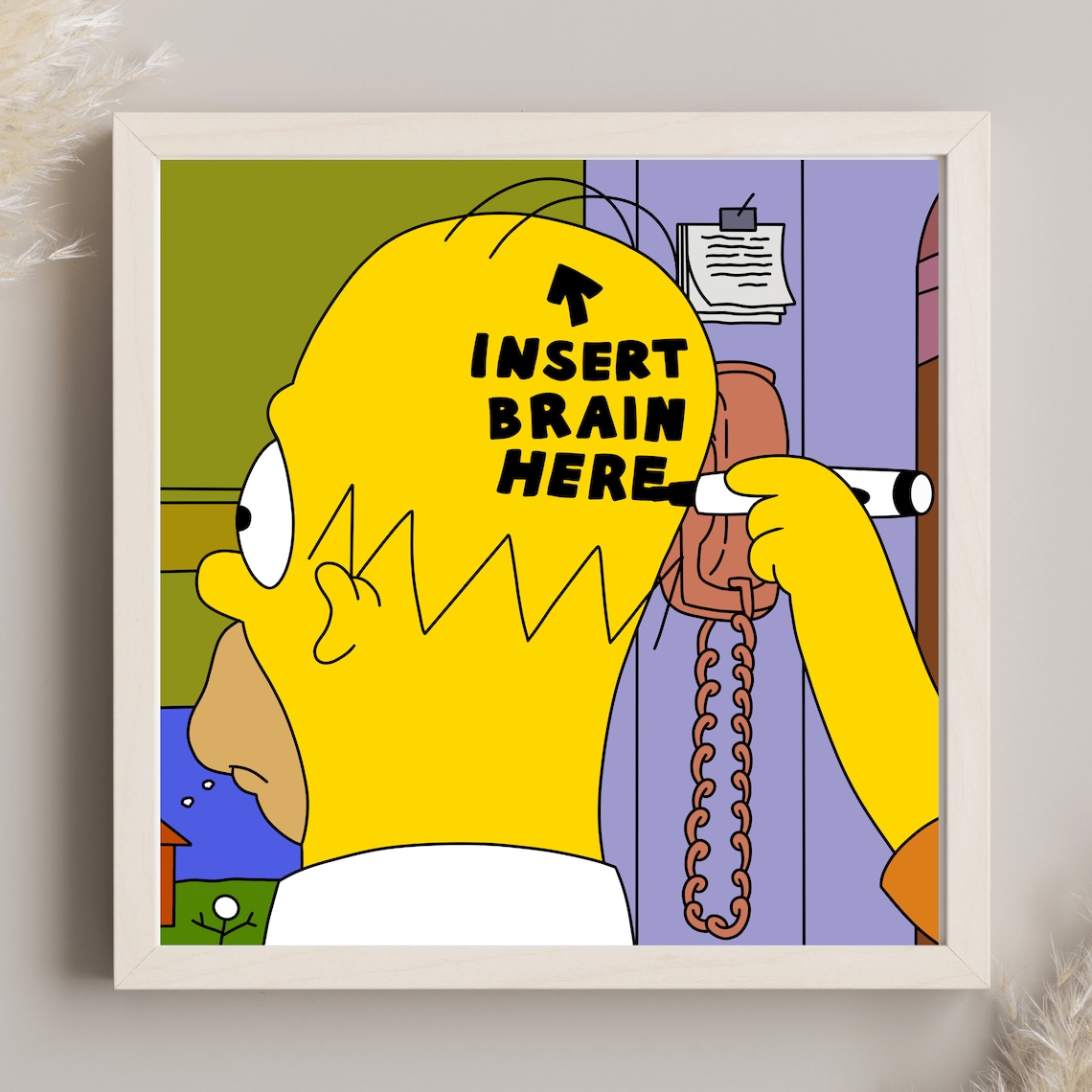 Homer Simpson Insert Brain Here, Digital Art Print Instant Download ...
