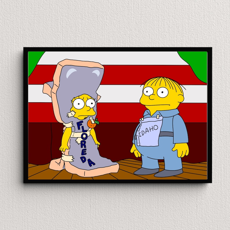 Lisa Simpson Floreda Idaho Ralph Wiggum Simpsons Digital Art Print Instant Download Printable