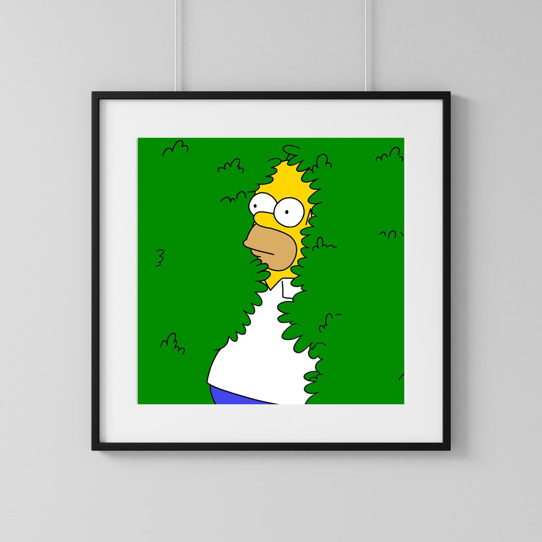 Homer Simpson in the Bushes Meme, Digital Art Print | Instant Download ...