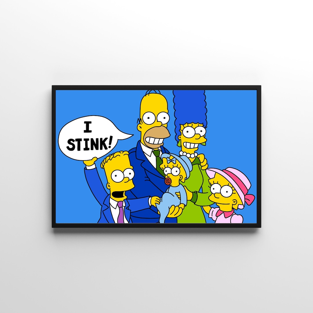 Simpsons Family Christmas Photo, Simpsons Digital Art Print | Instant ...