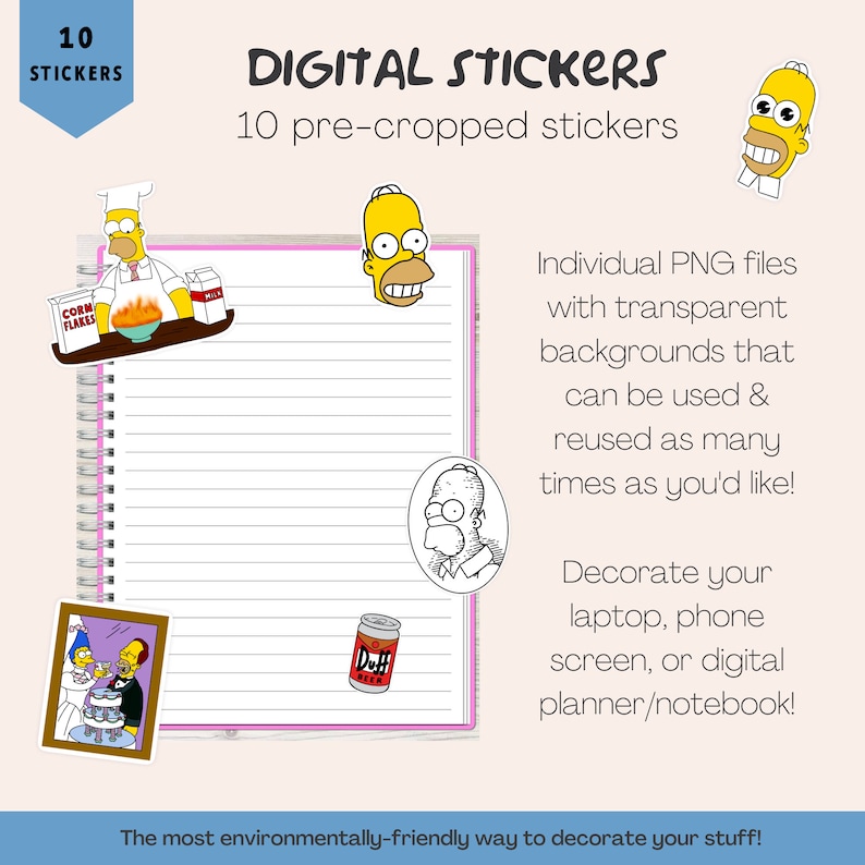 Homer Simpson Digital Stickers Sticker Book Sticker Pack - Etsy