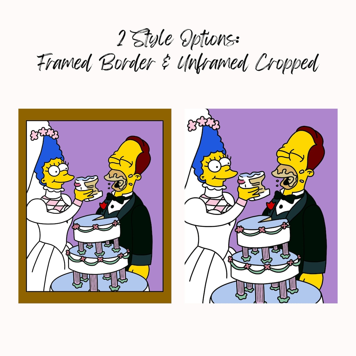Homer & Marge Simpson Wedding Photo Digital Art Print - Etsy