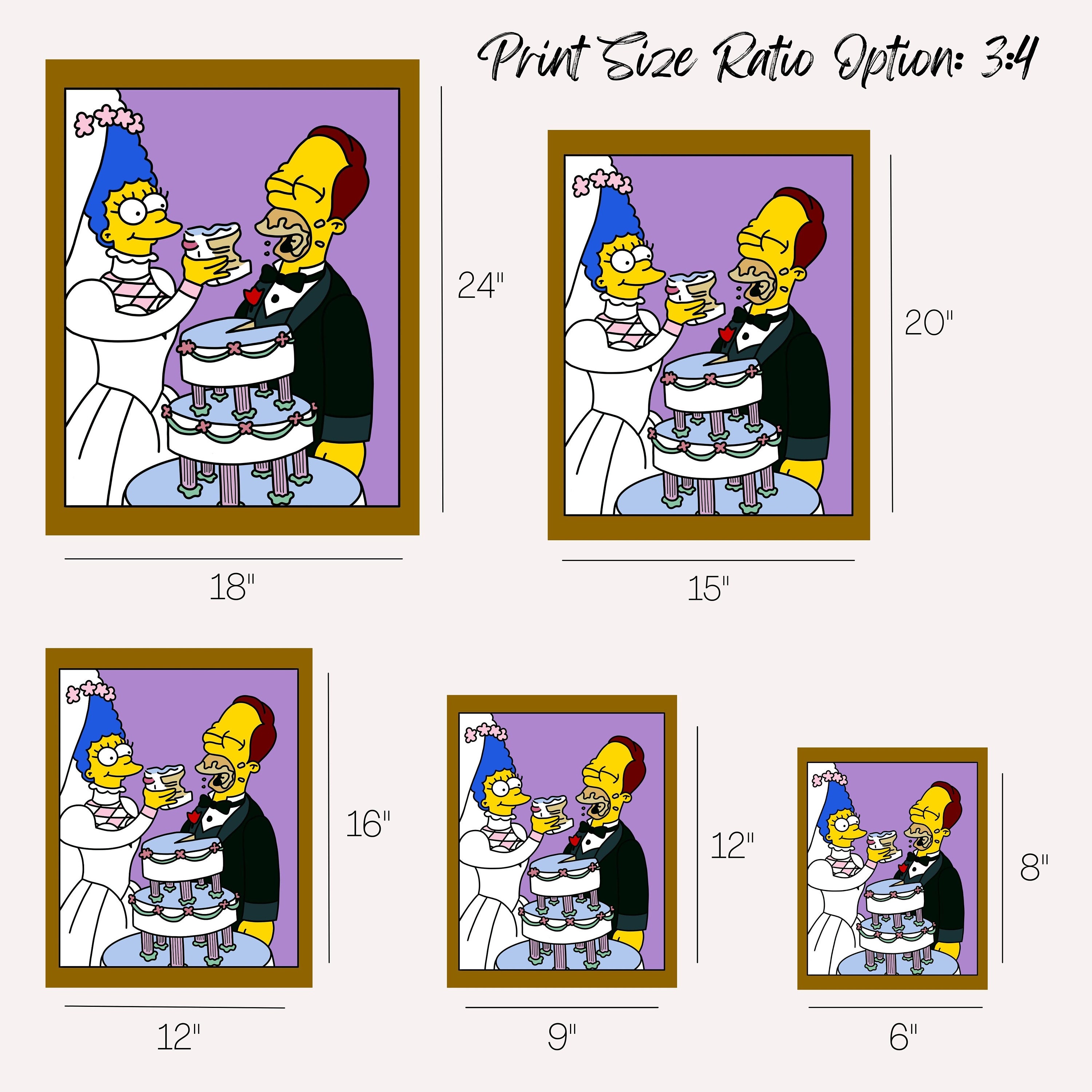 Homer & Marge Simpson Wedding Photo Digital Art Print - Etsy