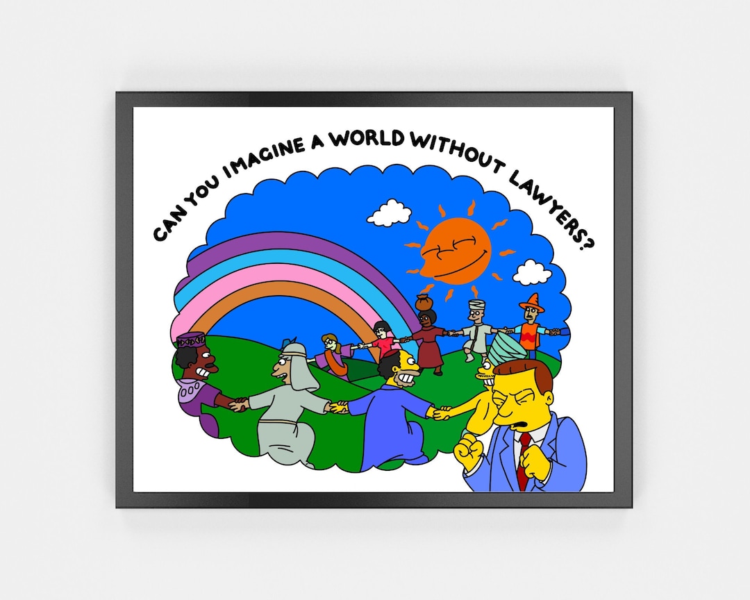 A World Without Lawyers, Simpsons Digital Art Print | Instant Download ...