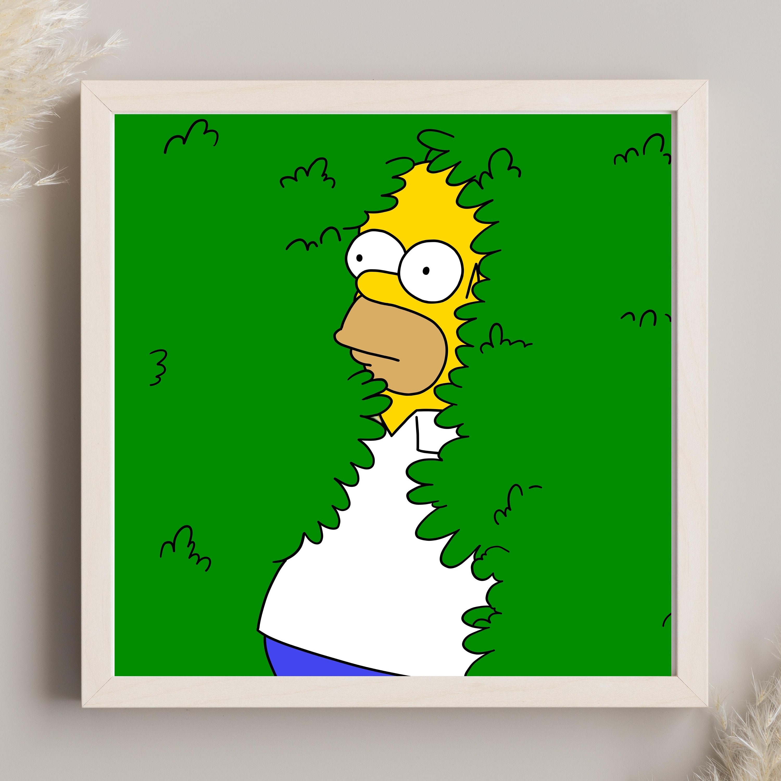 Homer Simpson in the Bushes Meme Digital Art Print Instant - Etsy Australia