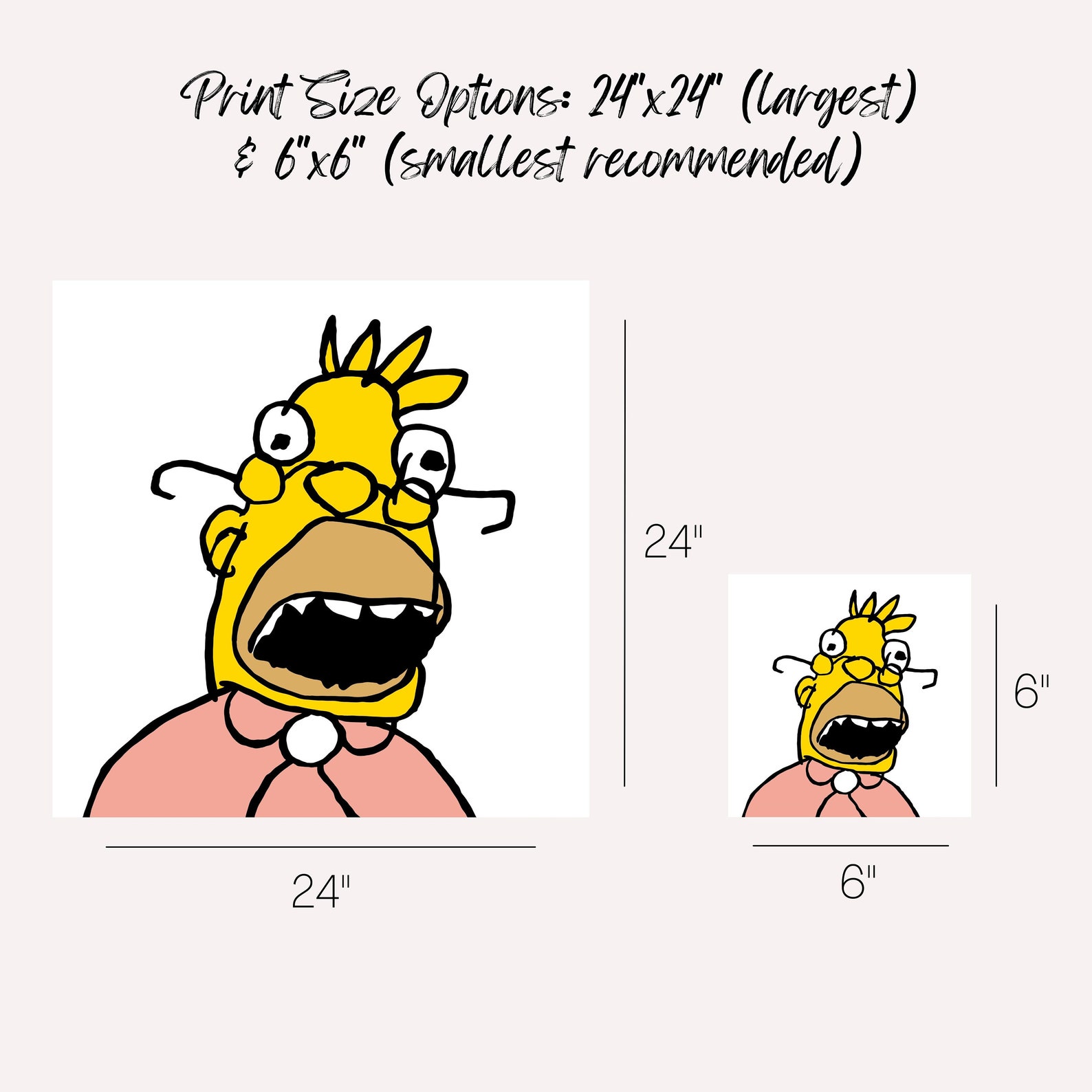 The Simpsons Grandpa Simpson & Krusty the Clown, Digital Art Print ...