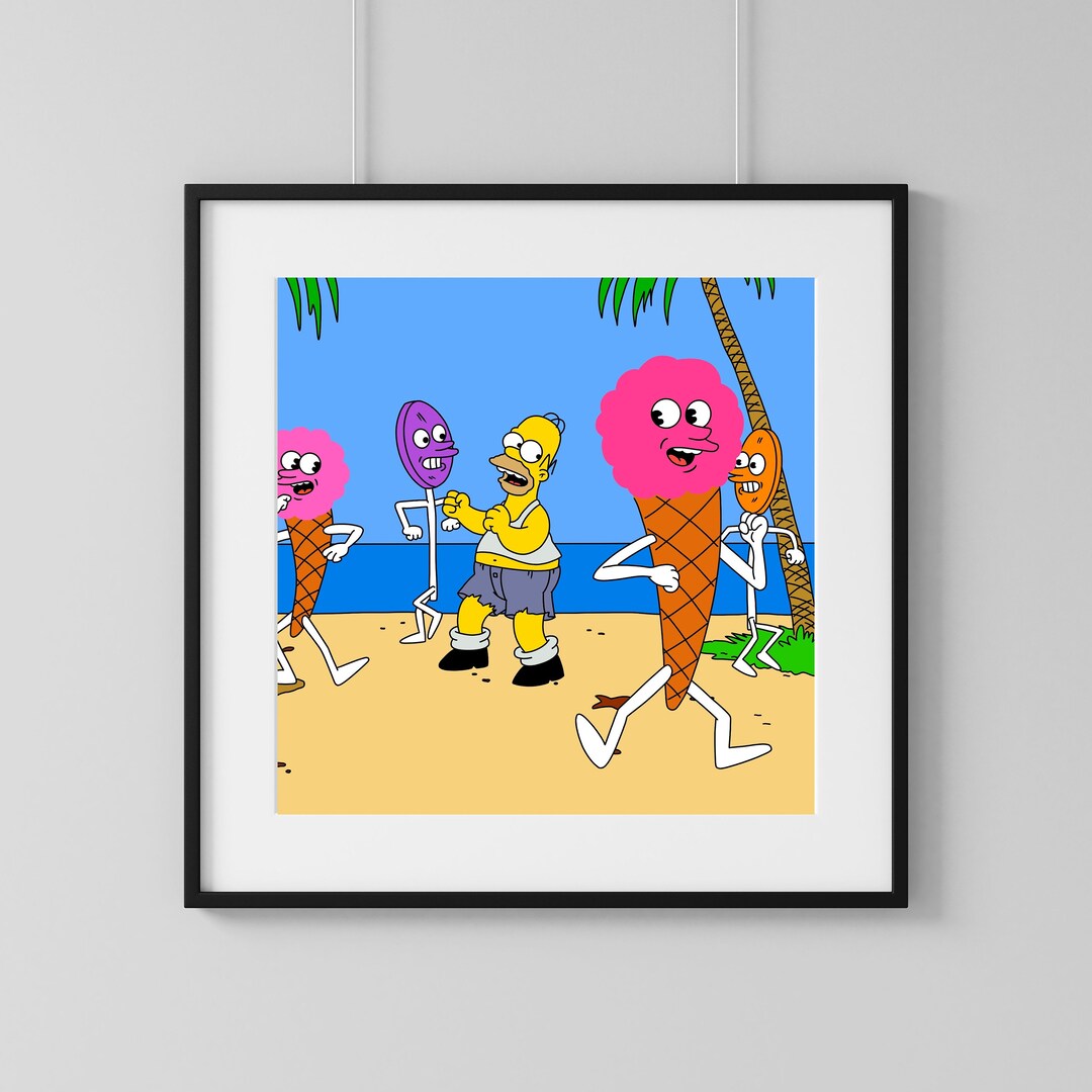 Homer Simpson Desert Island Candy, Digital Art Print | Instant Download ...