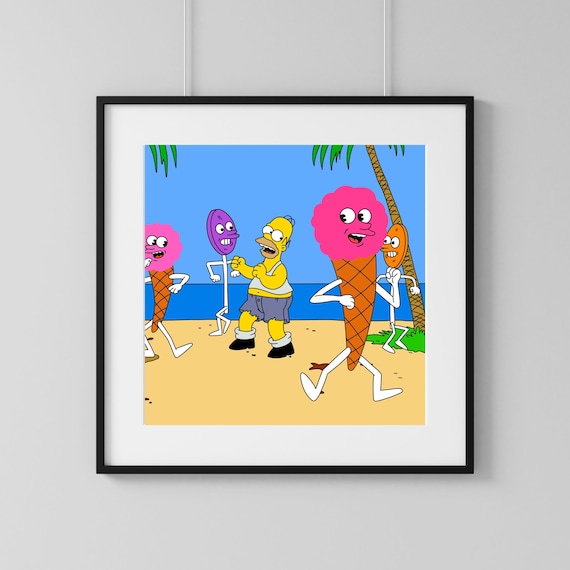 Homer Simpson Desert Island Candy Digital Art Print Instant - Etsy