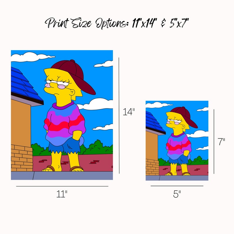 Cool Lisa Digital Art Print Lisa Simpson Digital Artwork - Etsy