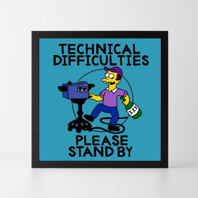The Simpsons Technical Difficulties KBBL Drunk Cameraman Art Print ...