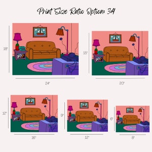 Simpsons Living Room, Digital Art Print | Instant Download Printable ...
