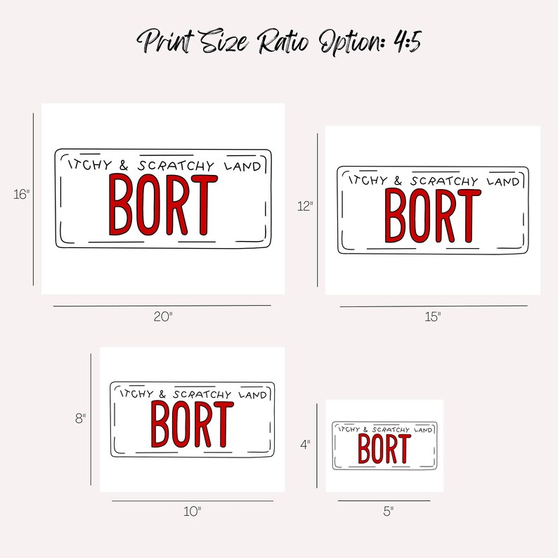 Bort License Plate, the Simpsons Itchy & Scratchy Land, Digital Art ...