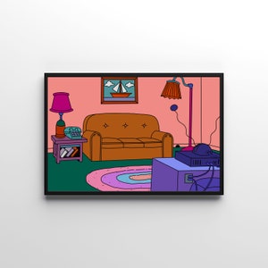 Simpsons Living Room, Digital Art Print | Instant Download Printable ...