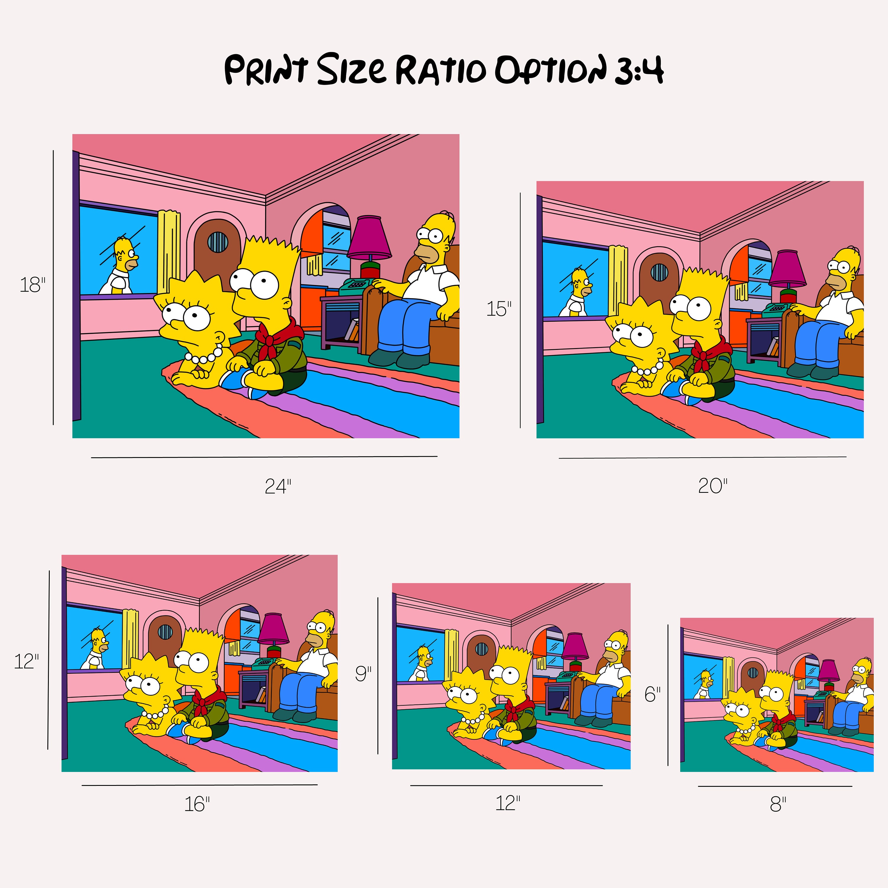 Simpsons Family, Cartoons Realistic Digital Art Print Instant Download ...