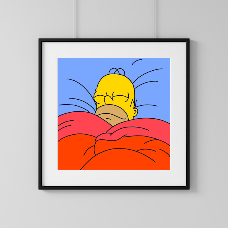 Homer Simpson Digital Art Print, Big Toasty Cinnamon Bun | Instant ...