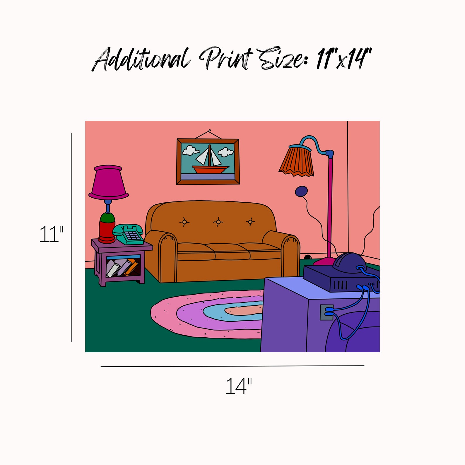 Simpsons Living Room, Digital Art Print Instant Download Printable Home ...