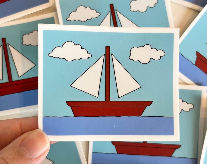 Simpsons Boat Painting Vinyl Sticker | Matte Vinyl Waterproof 3 ...