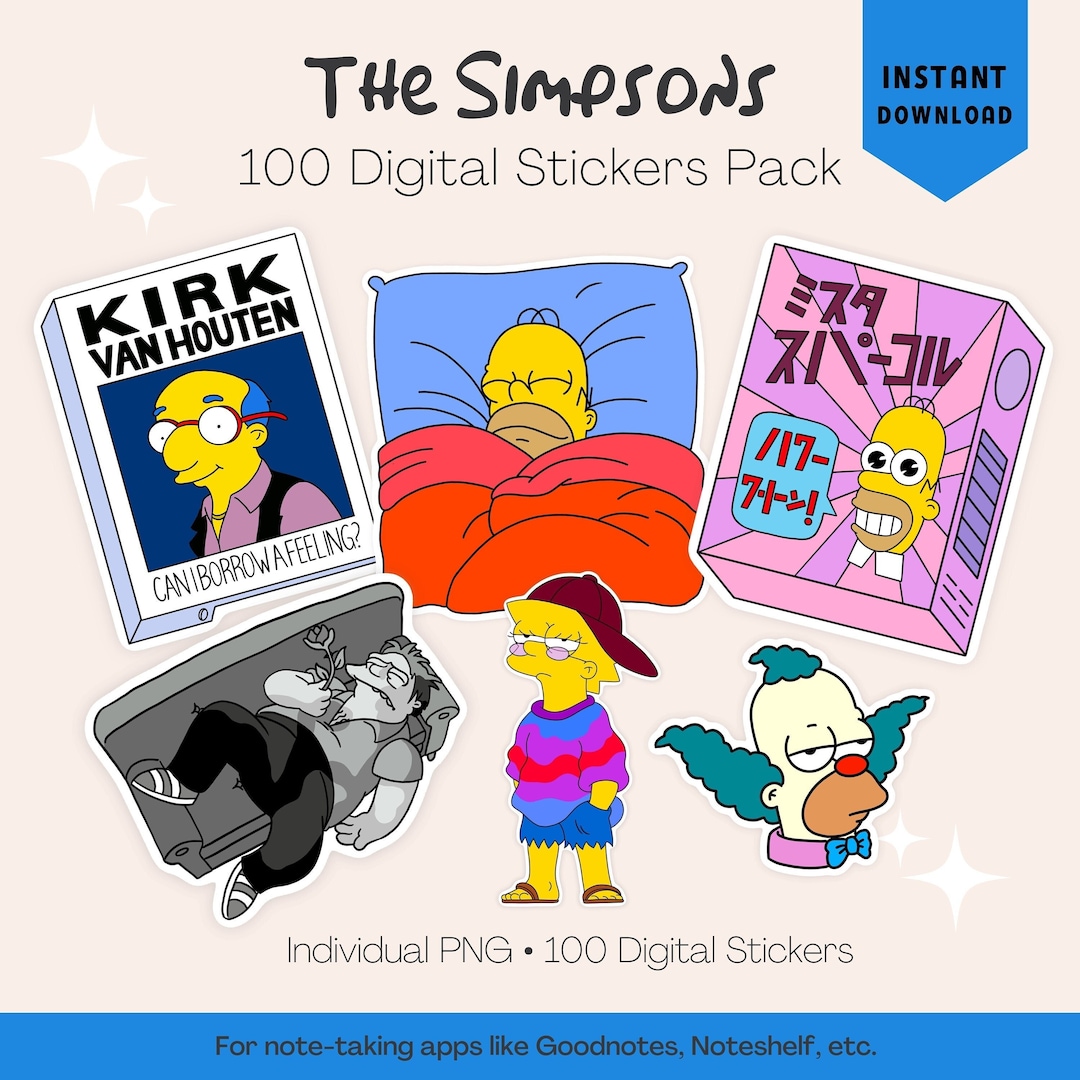 The Simpsons 100+ Digital Stickers | Sticker Book, Sticker Pack | Homer ...