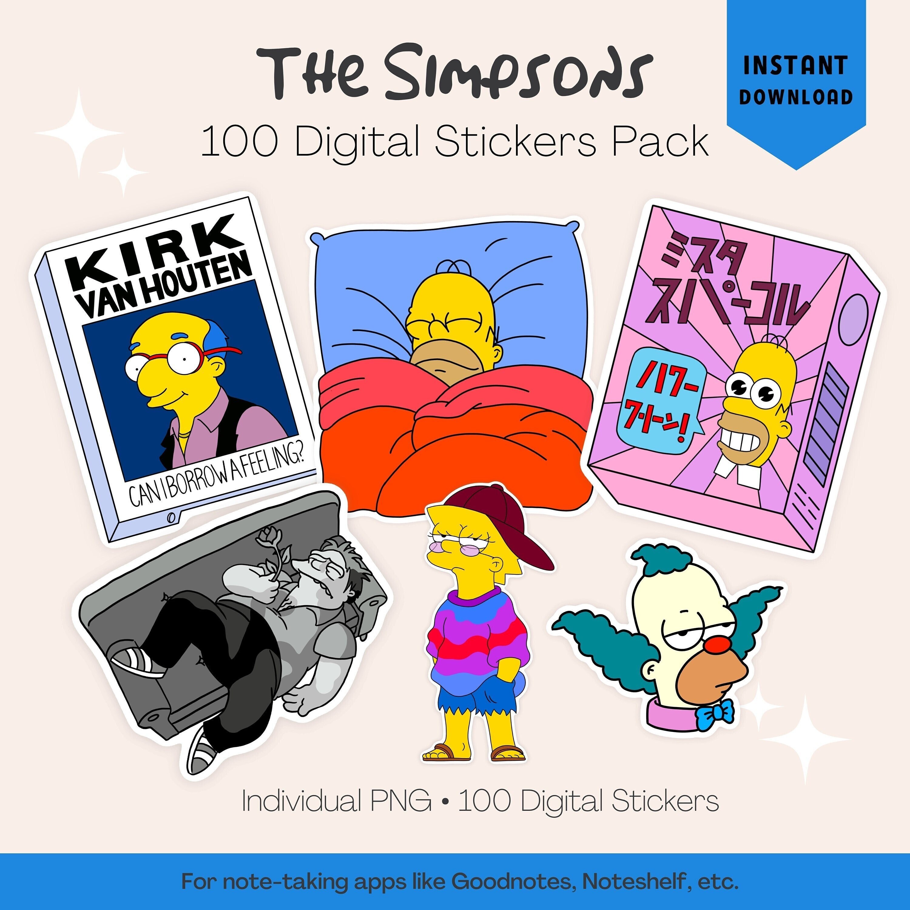 The Simpsons 100 Digital Stickers Sticker Book Sticker - Etsy