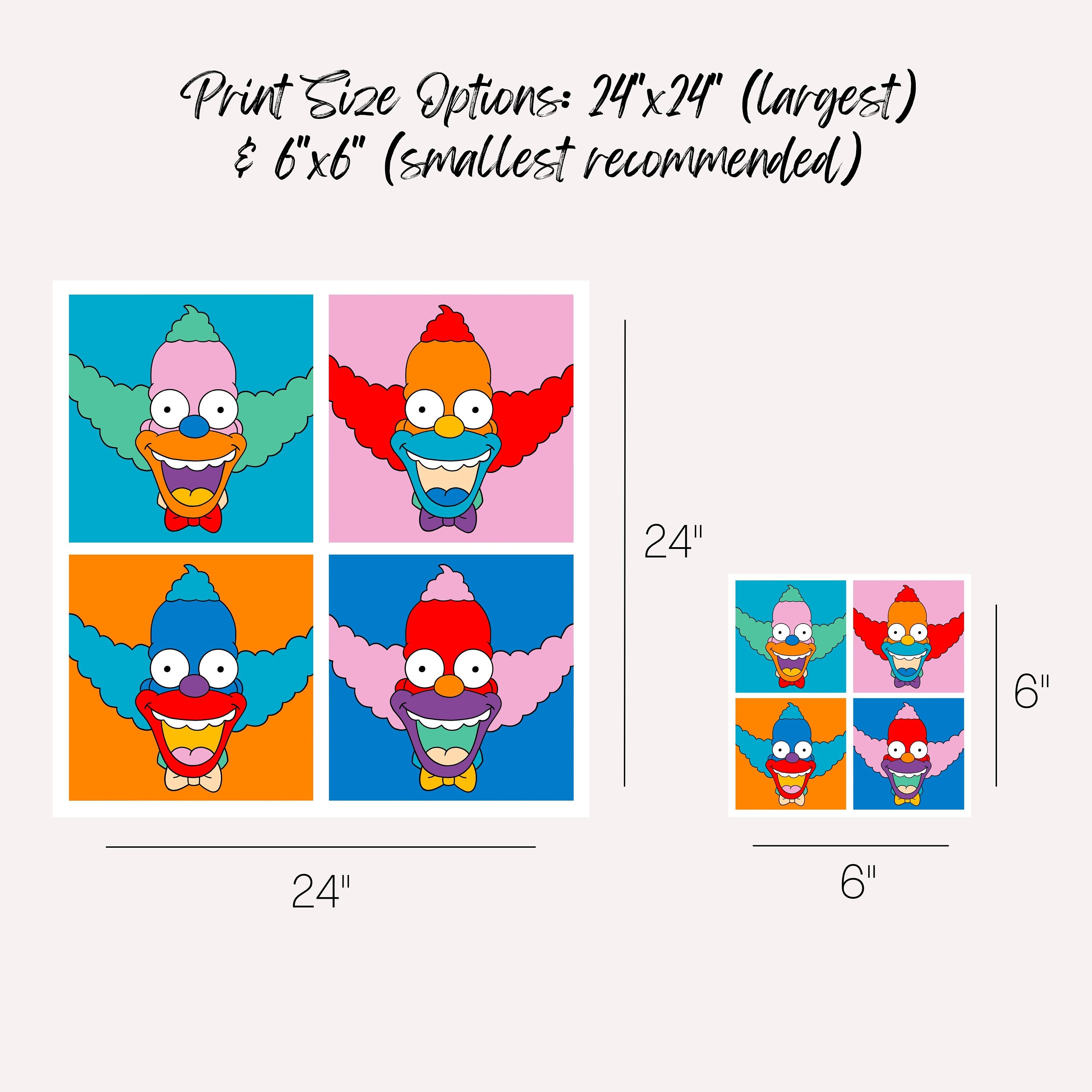 Krusty the Clown Pop Art, Simpsons Digital Art Print | Krusty the Clown ...