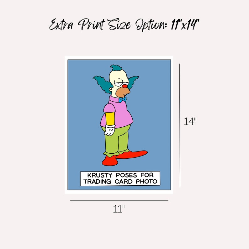 Krusty the Clown Trading Card Simpsons Digital Art Print - Etsy