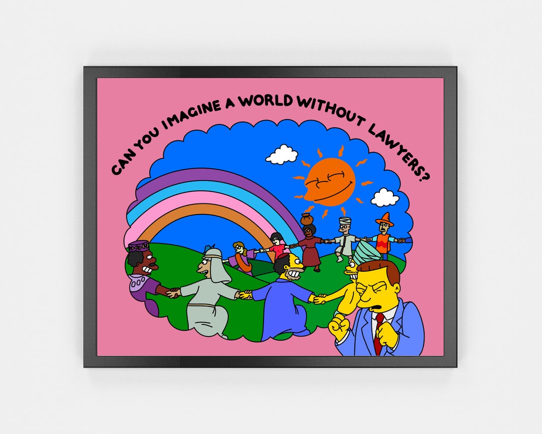 A World Without Lawyers Simpsons Digital Art Print Instant - Etsy