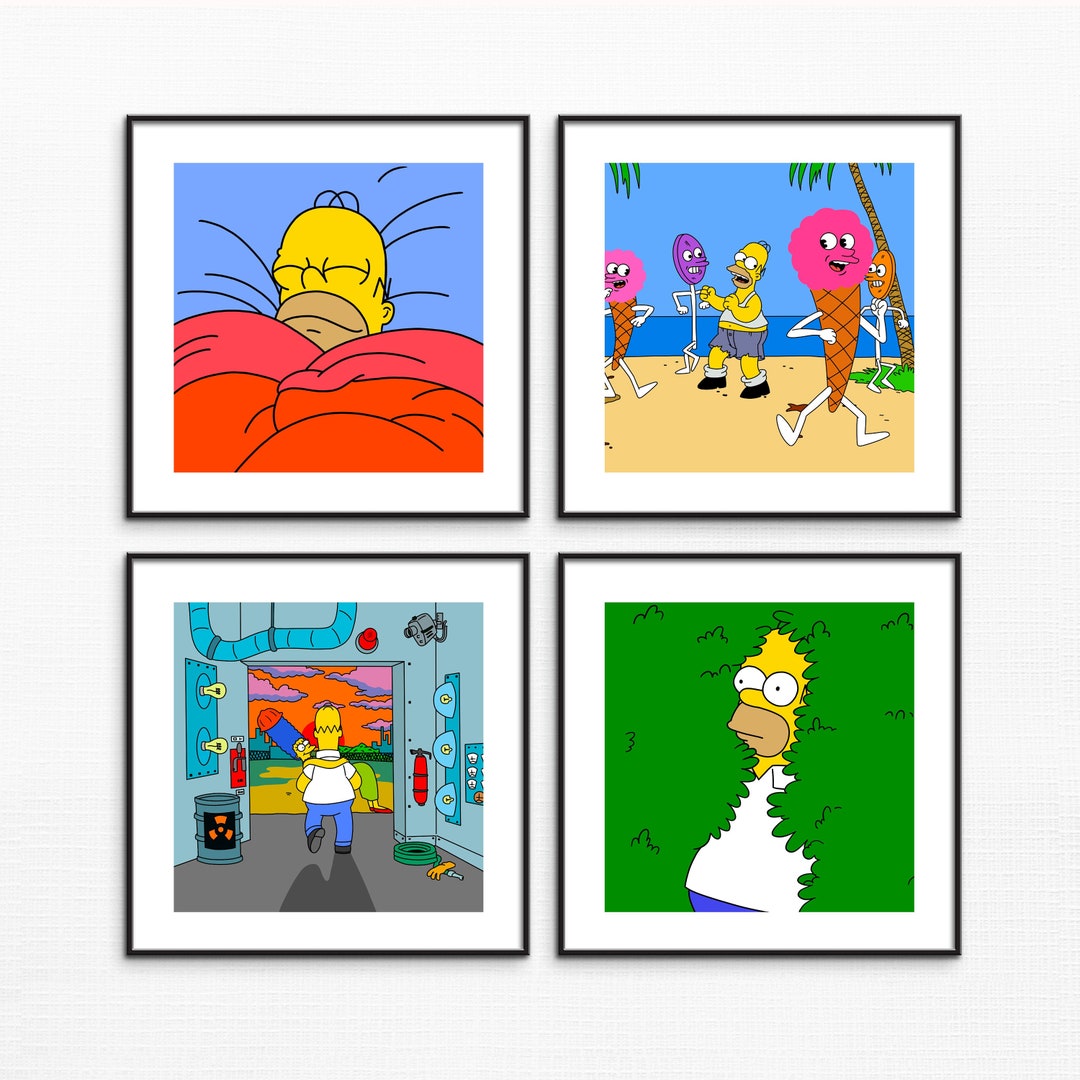 BUNDLE Homer Simpson Digital Art Prints | Instant Download Printable ...