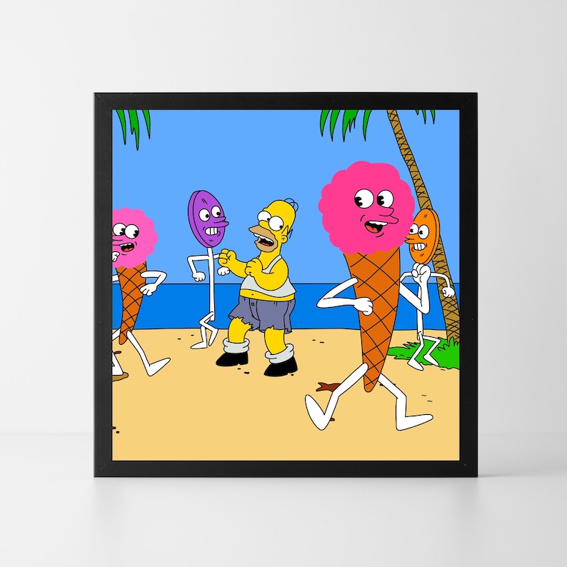 Homer Simpson Desert Island Candy, Digital Art Print | Instant Download ...