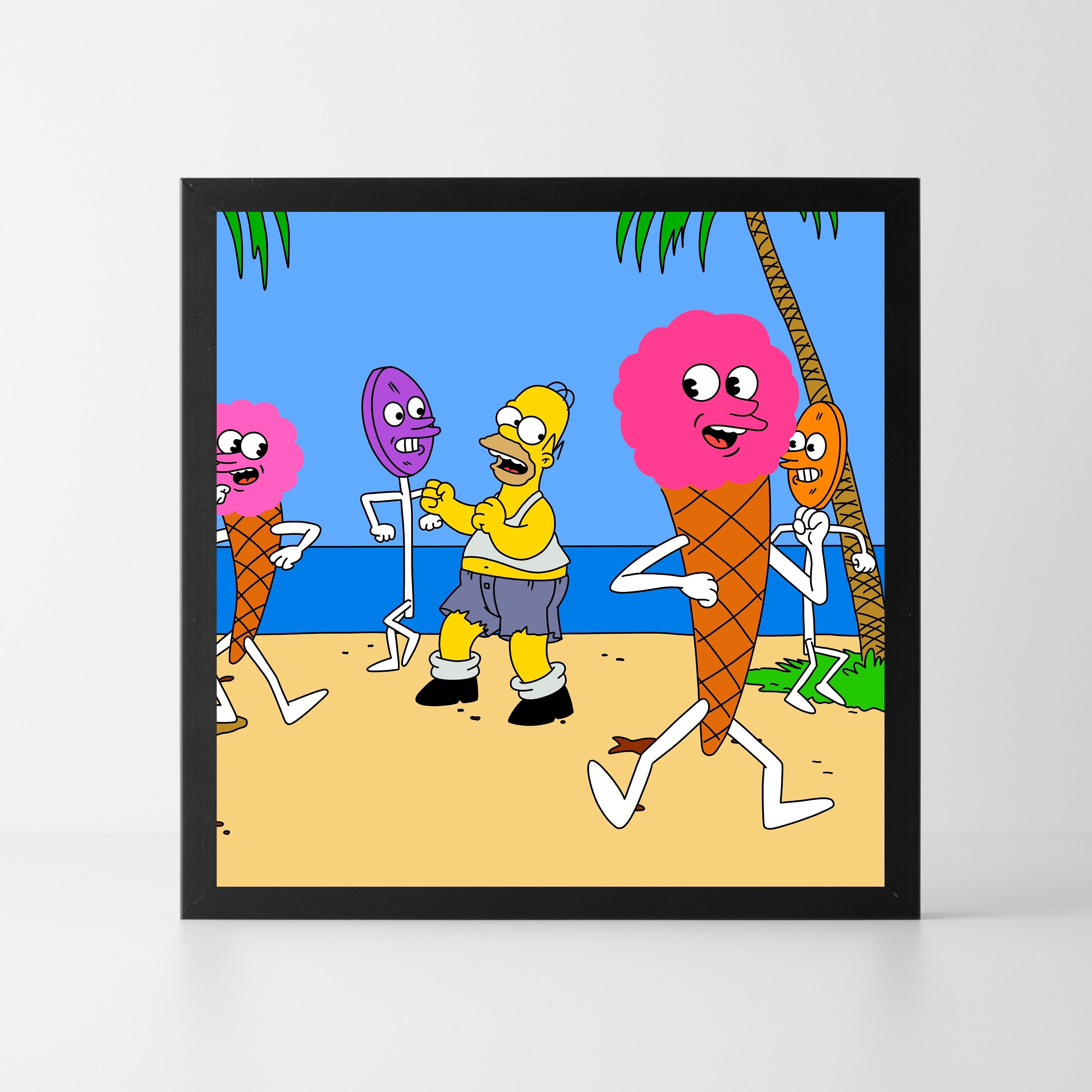 Homer Simpson Desert Island Candy Digital Art Print Instant - Etsy Canada