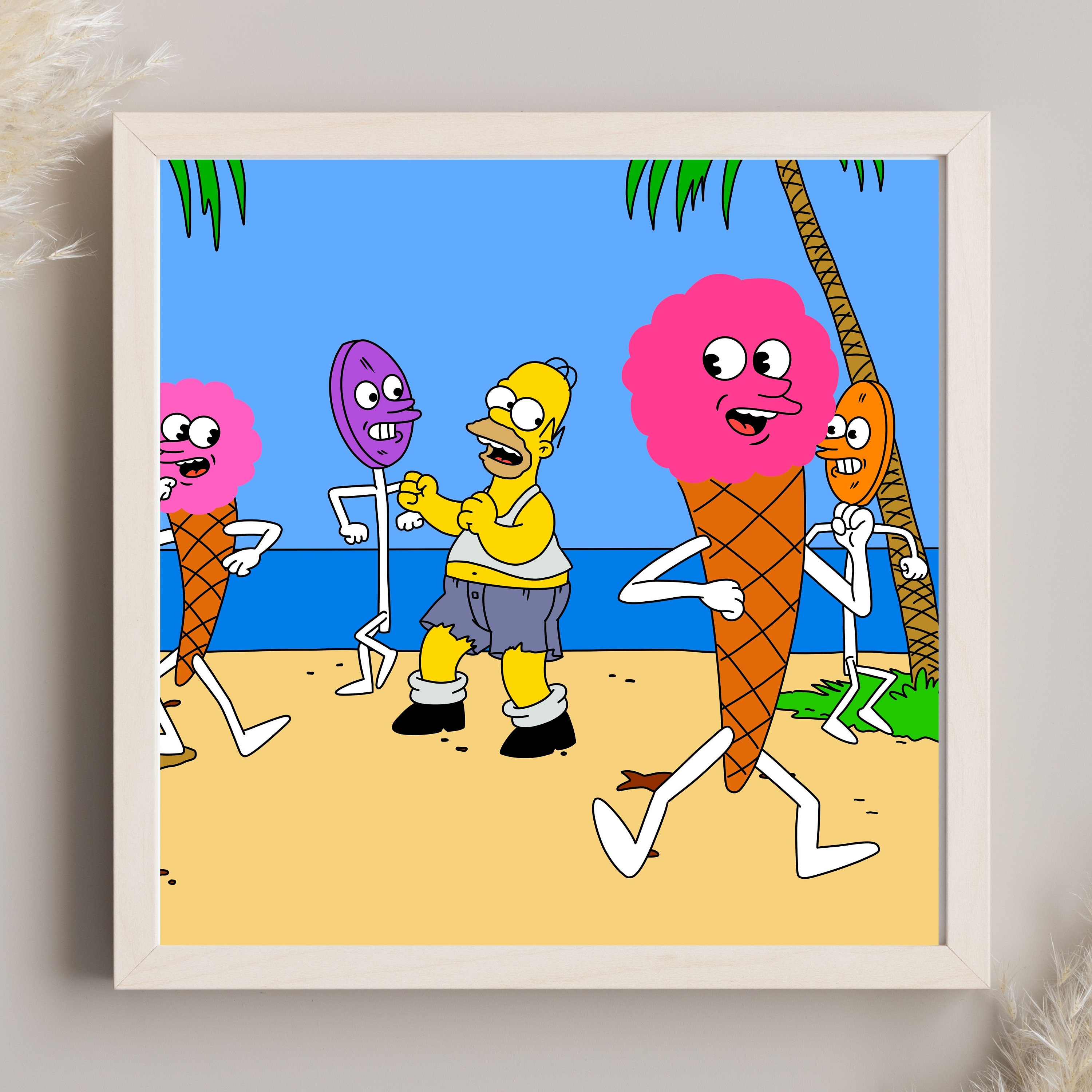 Homer Simpson Desert Island Candy, Digital Art Print | Instant Download ...