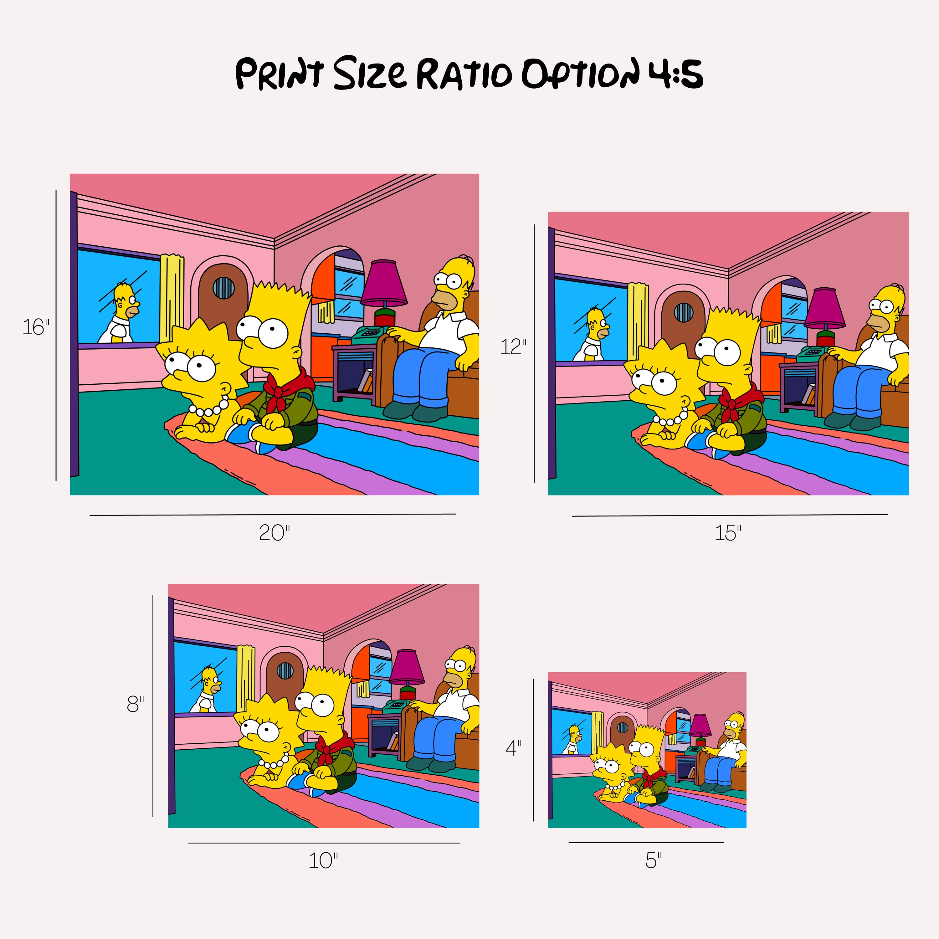 Simpsons Family, Cartoons Realistic Digital Art Print Instant Download ...