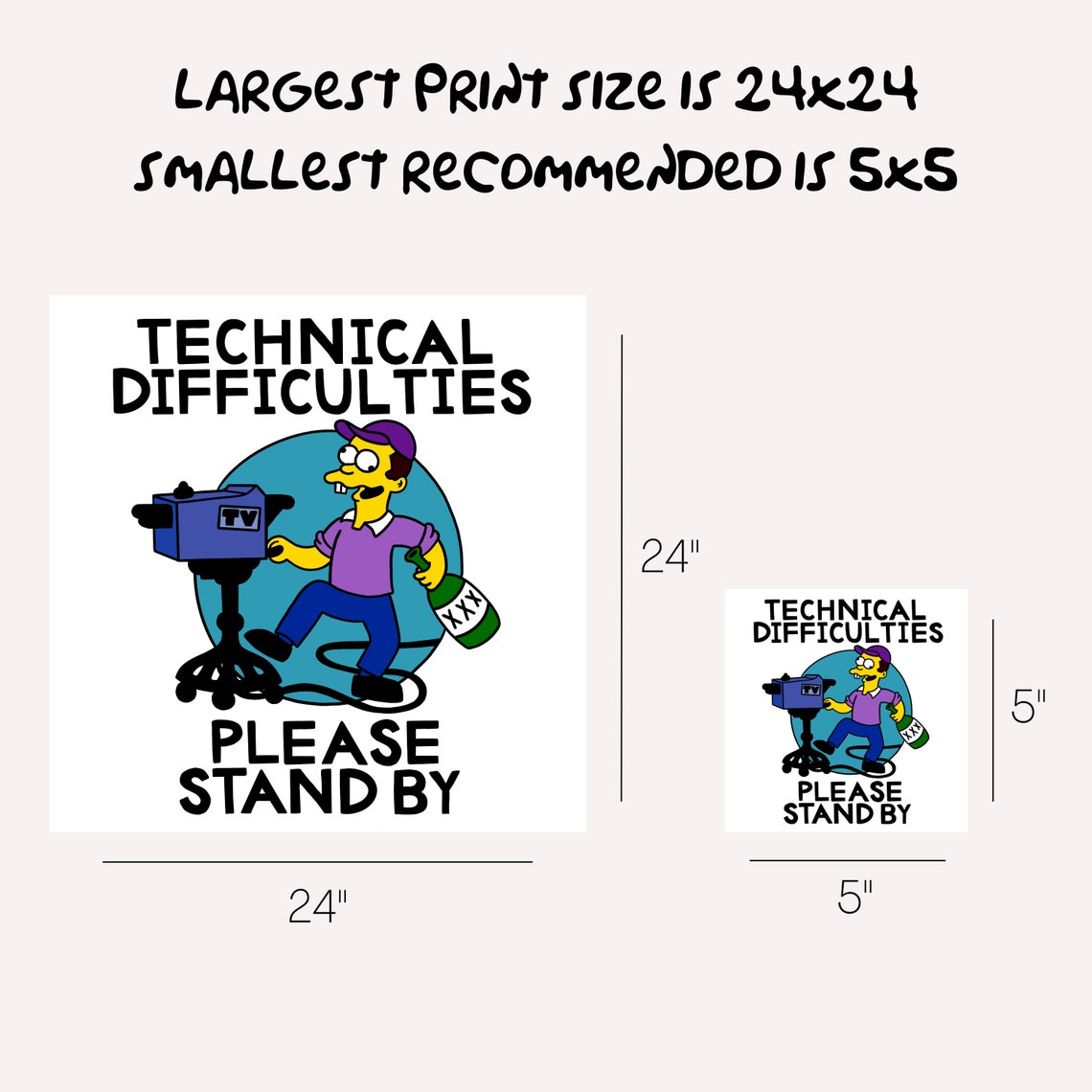 The Simpsons Technical Difficulties KBBL Drunk Cameraman Art Print ...