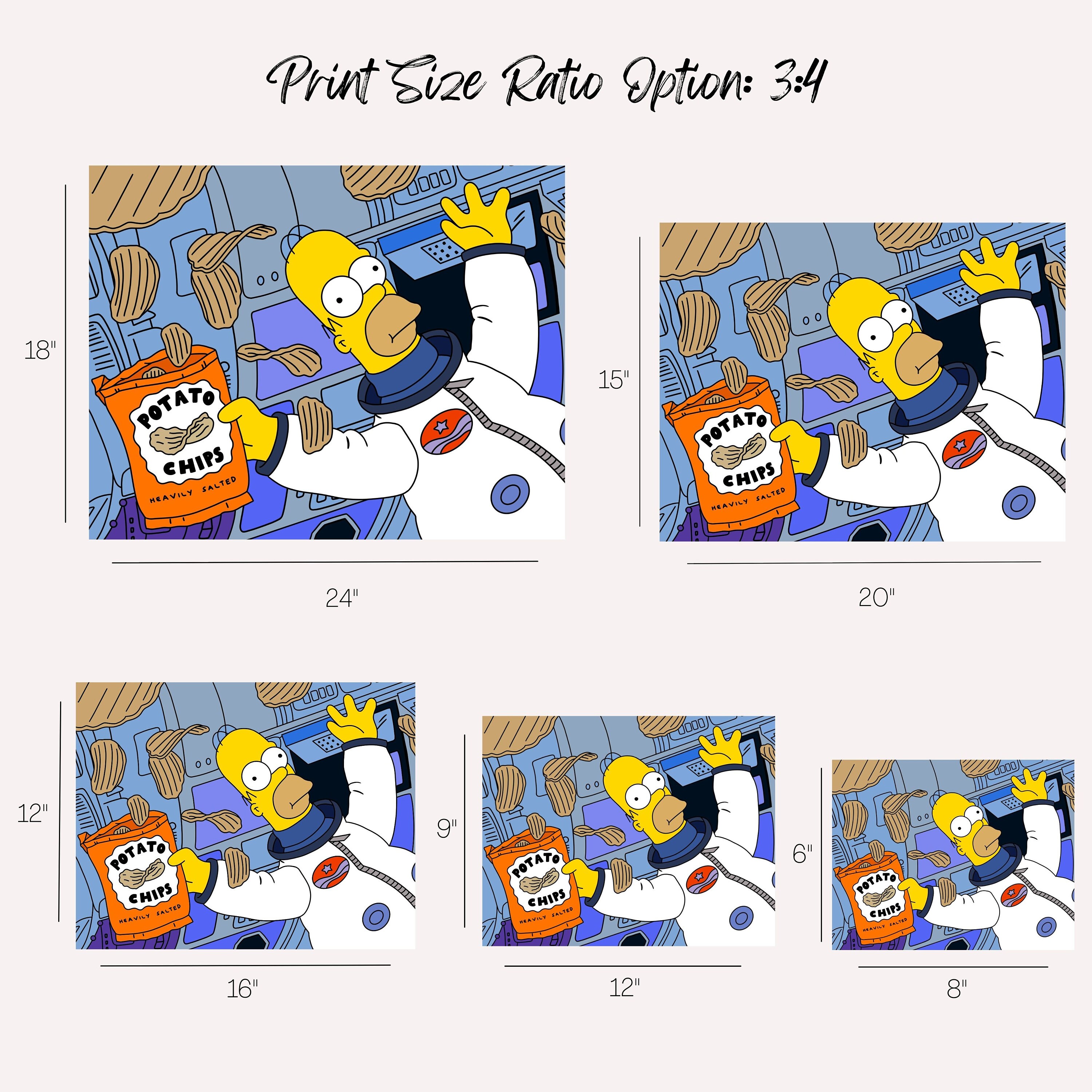 Homer Simpson in Space Digital Art Print Instant Download - Etsy