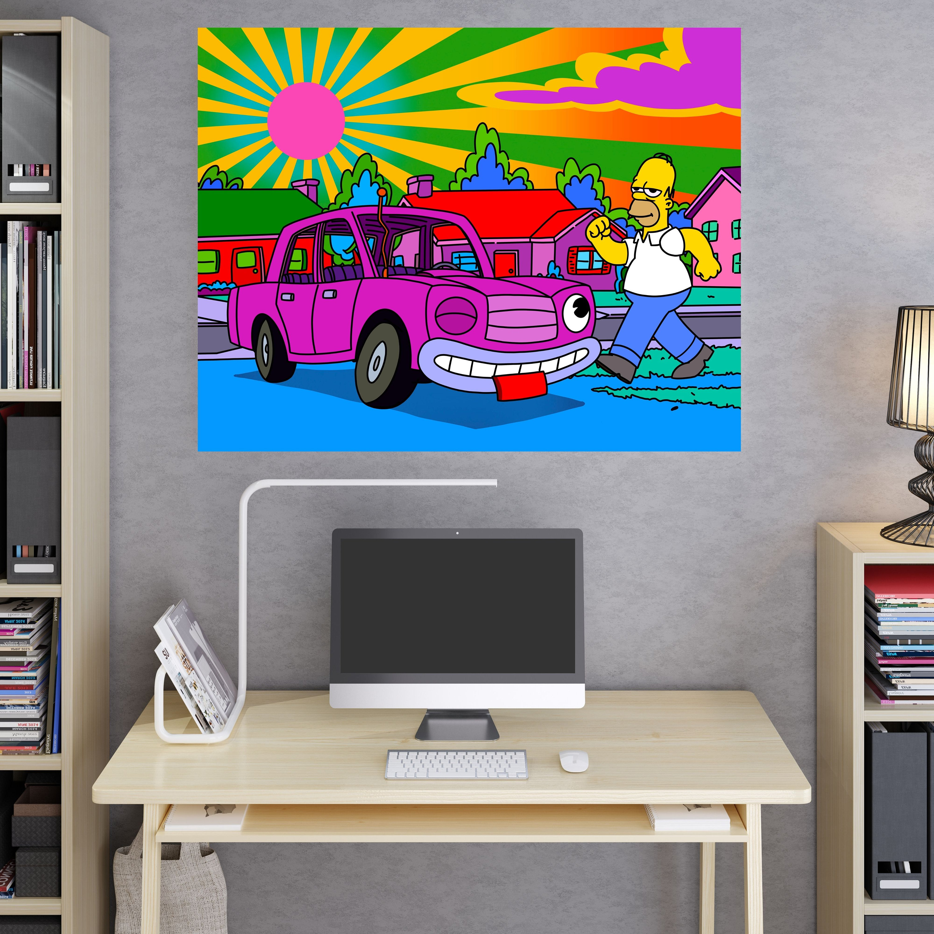 Homer Simpson, Retro Funky Car Digital Art Print Instant Download ...