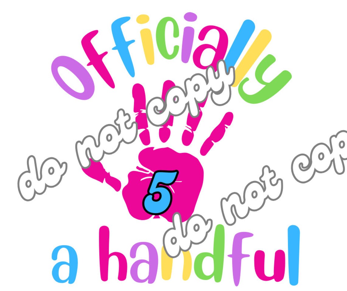 Officially a Handful 5 PNG Digital Download - Etsy