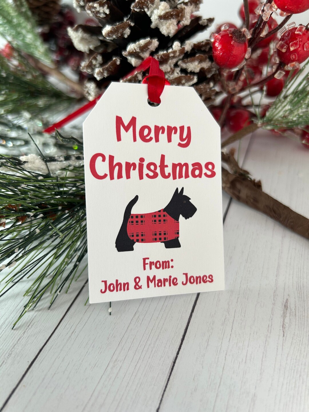 Personalized Christmas Gift Tags |scottie Dog Gift Tags| Black Scotland ...