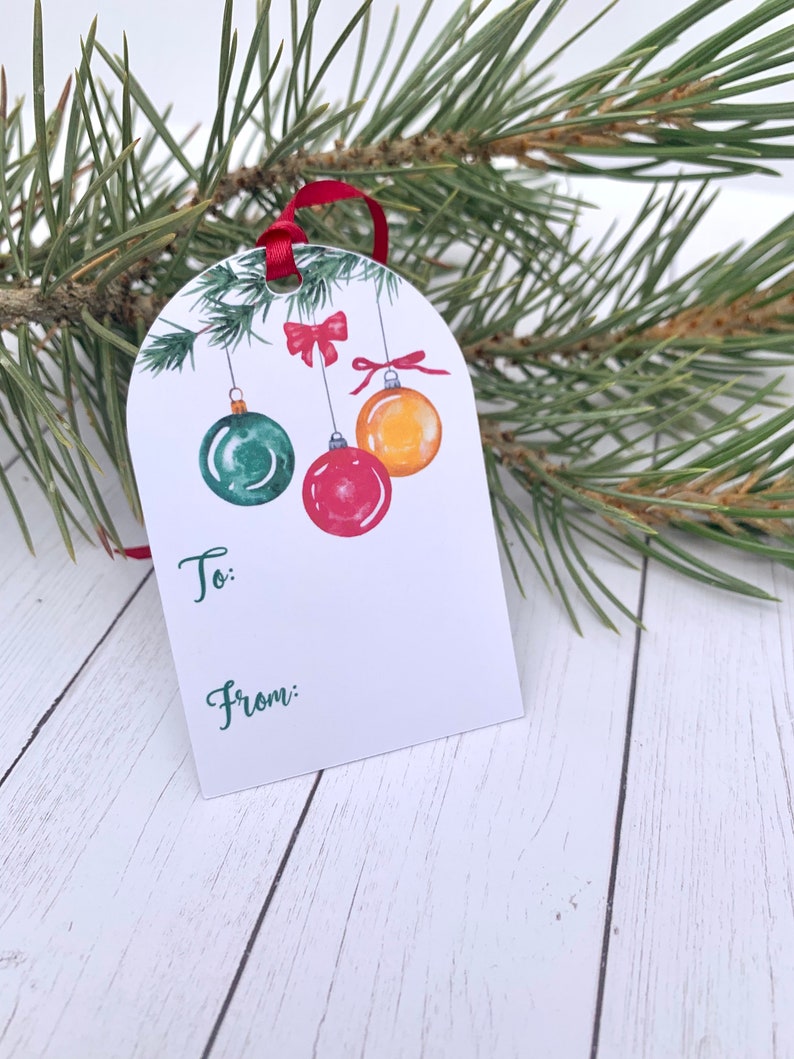 Christmas Bauble Christmas Gift Tags | 3 Designs | Sets of 6 | Printed ...