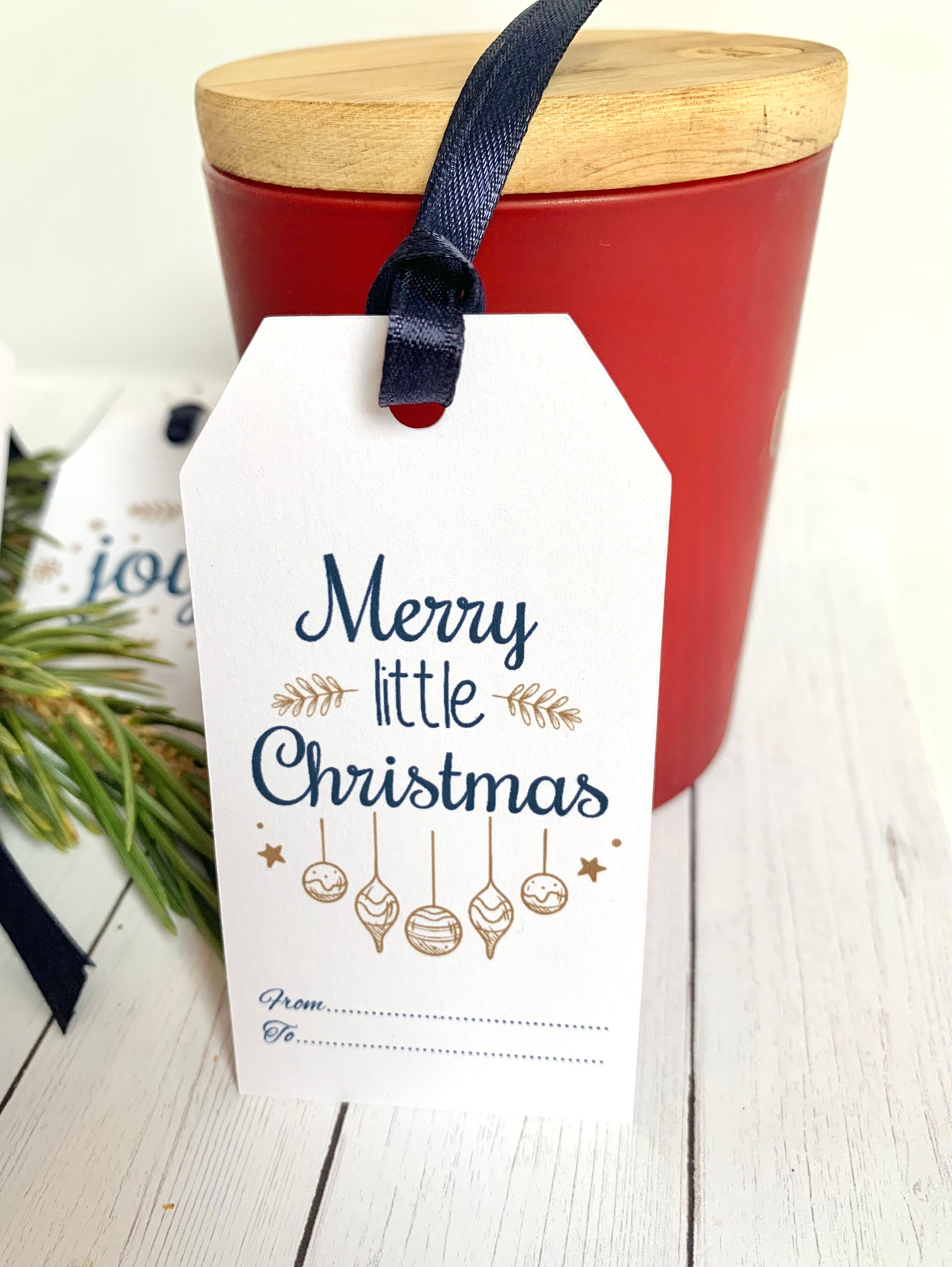Blue and Gold Traditional Christmas Gift Tags | Set of 6 Designs ...