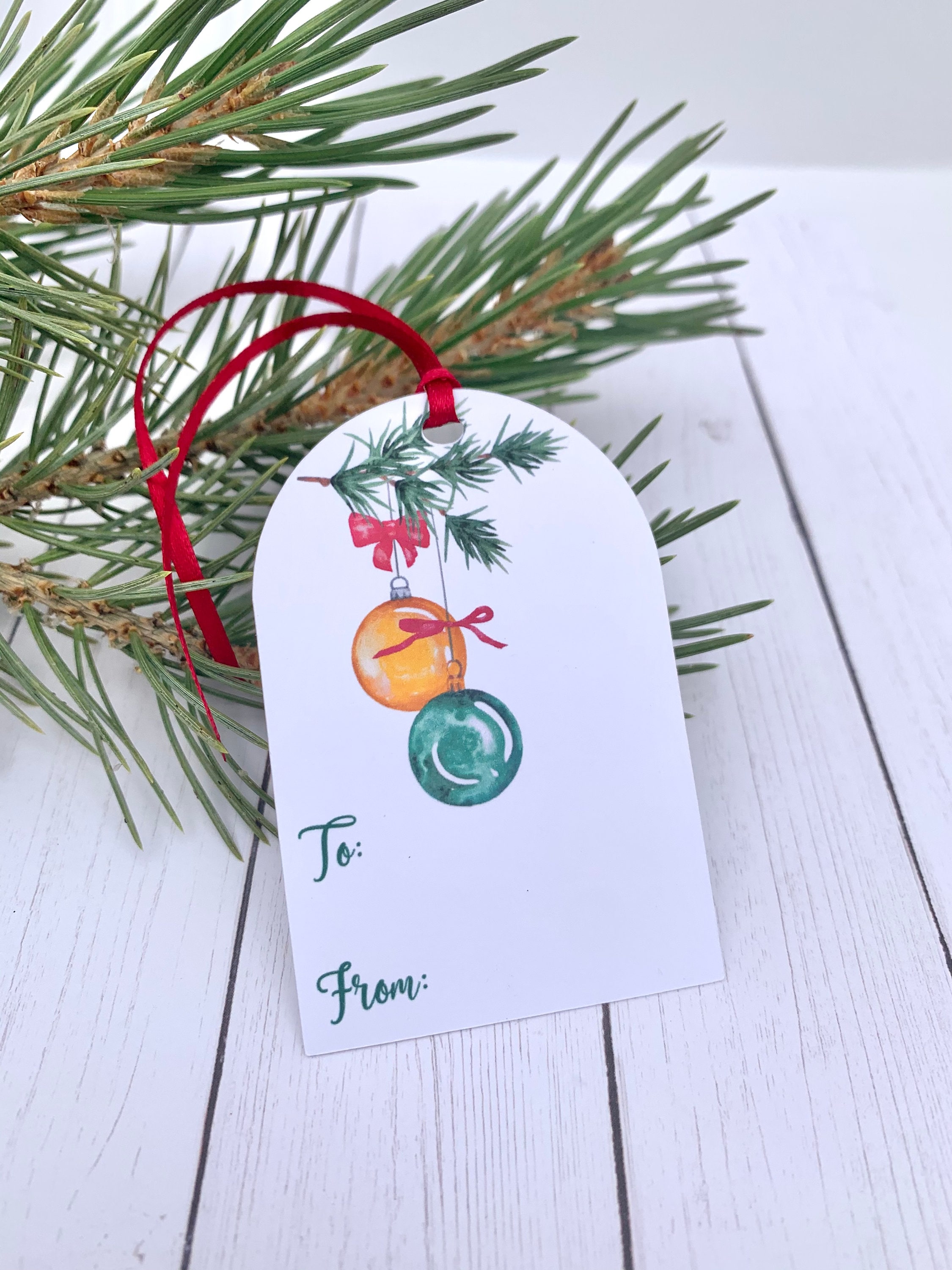 Christmas Bauble Christmas Gift Tags 3 Designs Sets of 6 Printed ...