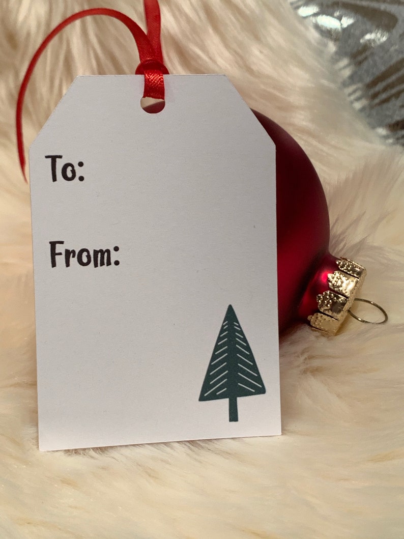 Minimal Christmas Tree Gift Tags | Set of 4 Designs | Handcrafted - Etsy