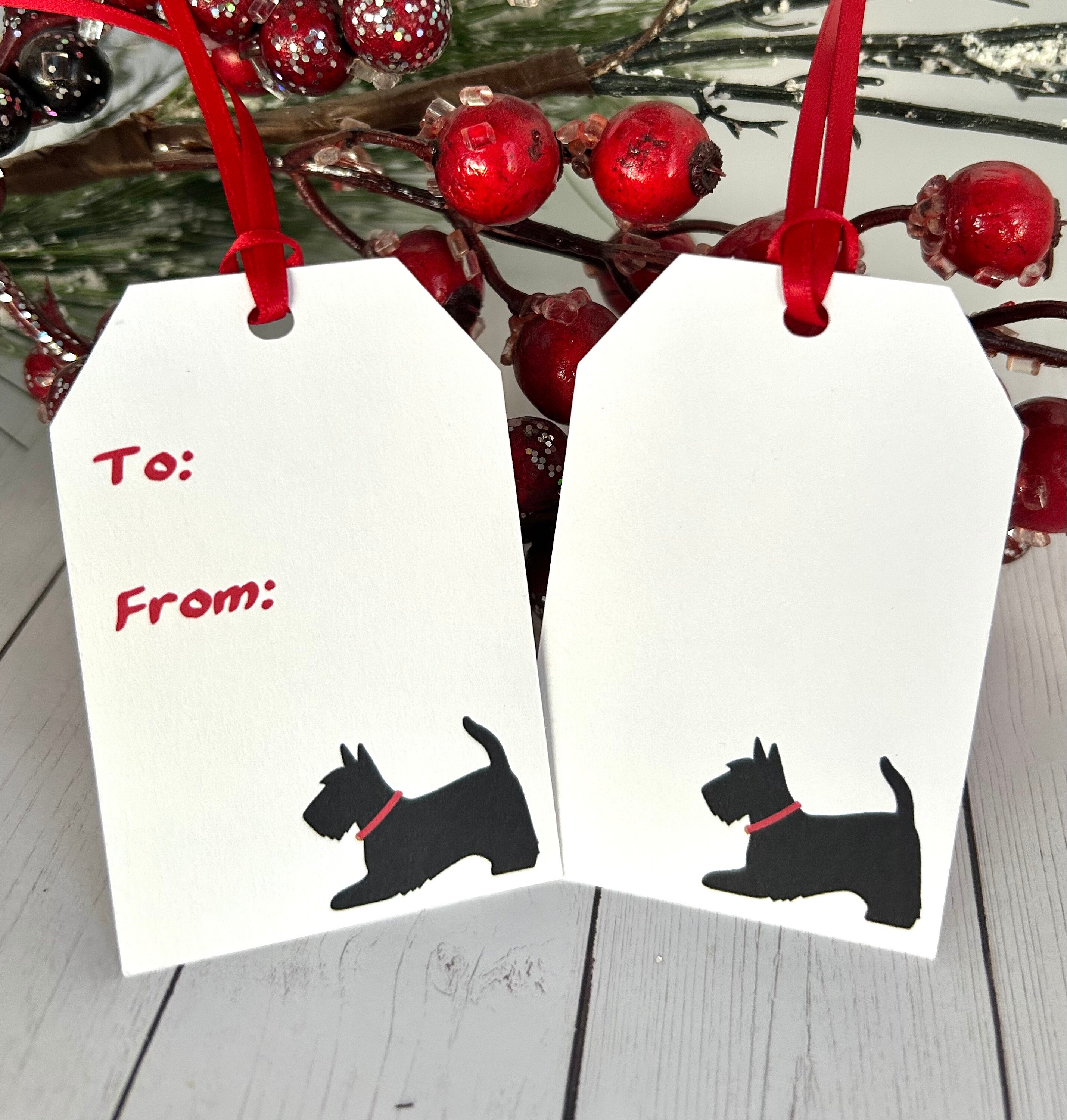 Cute Scottie Dog Gift Tags | Birthday & Christmas Gift Tags | Black ...