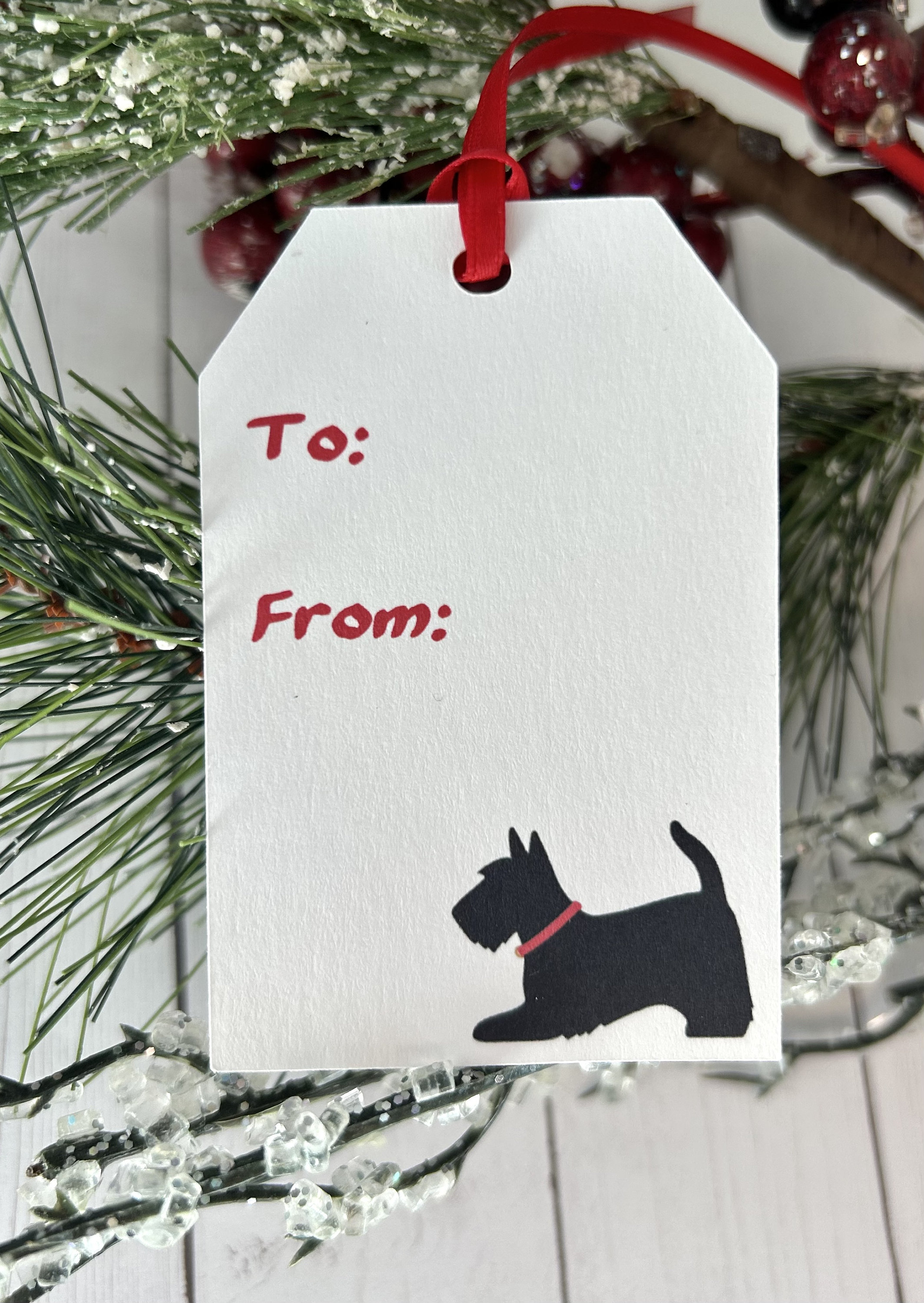Cute Scottie Dog Gift Tags | Birthday & Christmas Gift Tags | Black ...