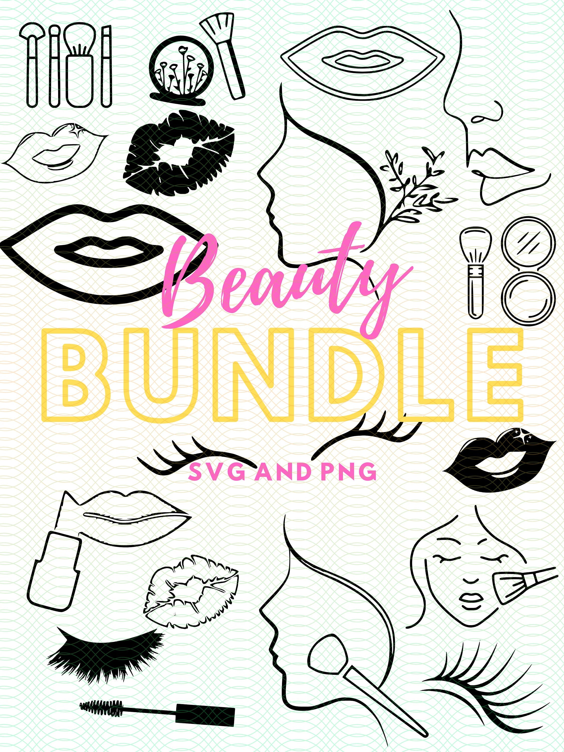 Beauty and Makeup SVG Design Bundle Images and Girly Quotes - Etsy