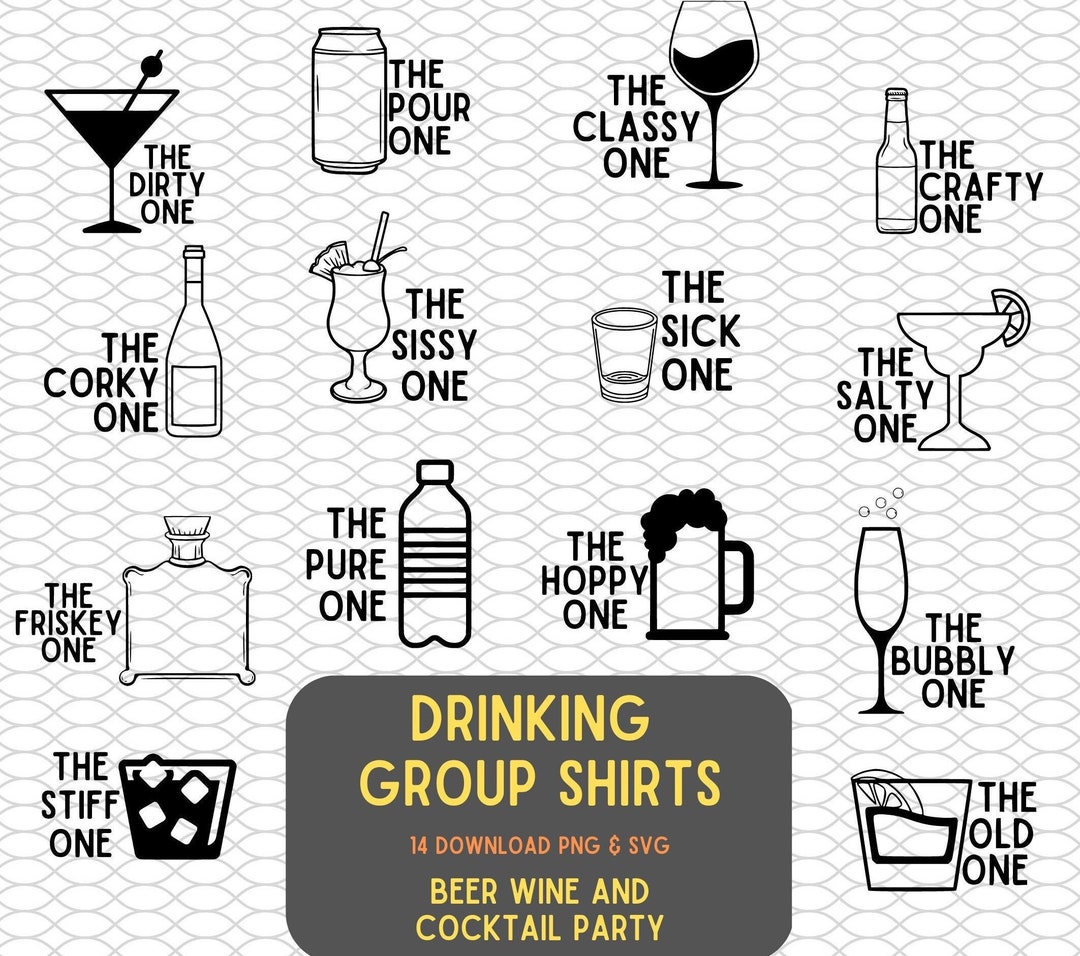 Drinking Party Group Shirt SVG PNG Funny Alcohol Bundle - Etsy