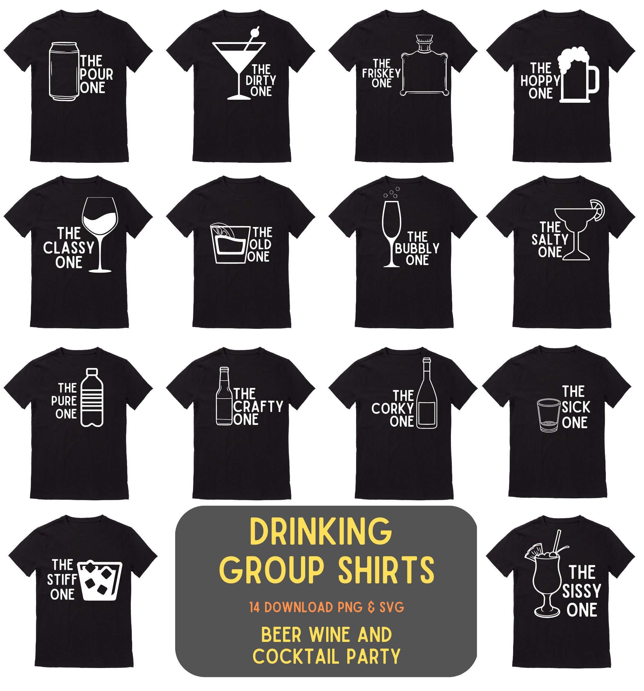 Drinking Party Group Shirt SVG PNG Funny Alcohol Bundle - Etsy
