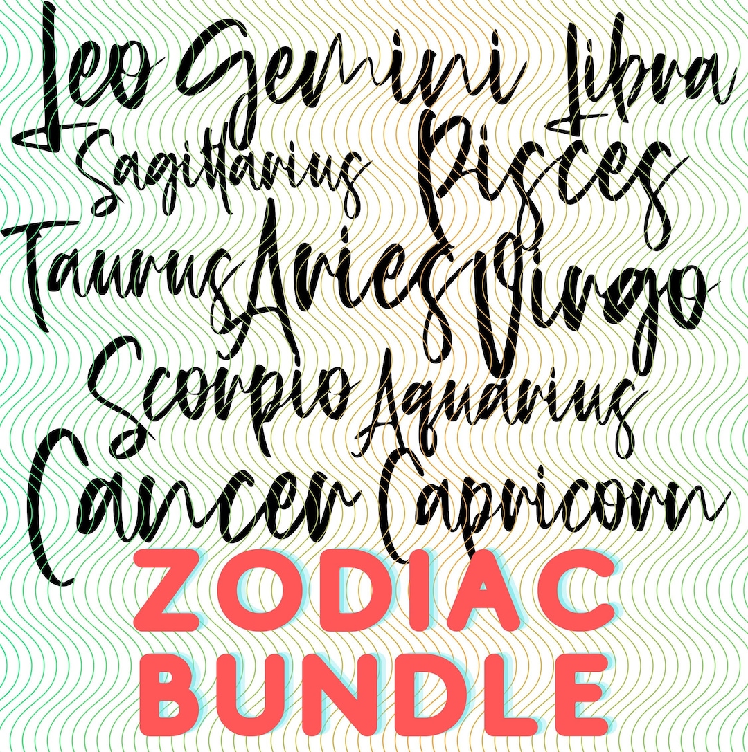 Zodiac Horoscope Signs With Flower Frame Bundle SVG PNG Download - Etsy