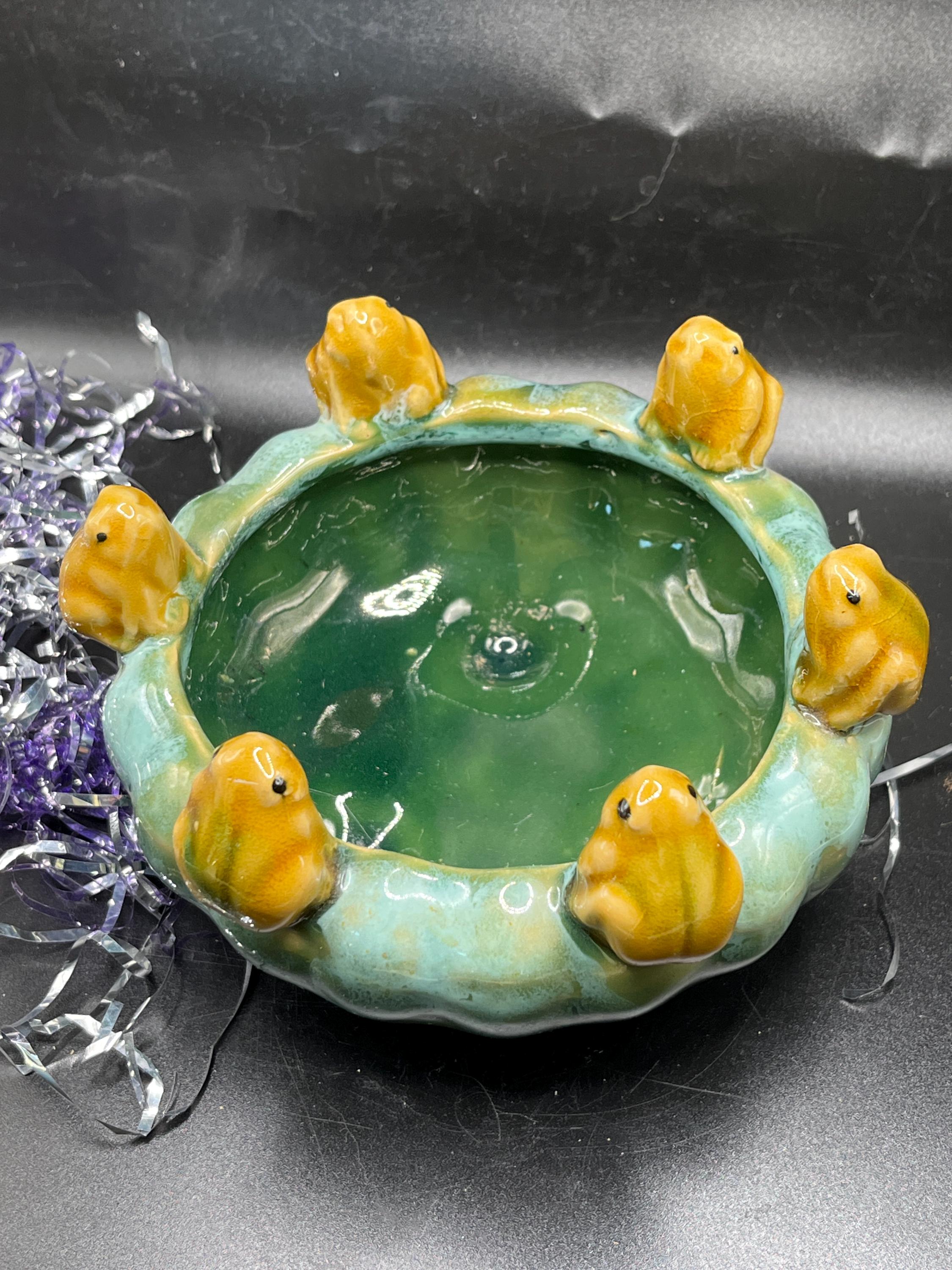 Sweet Vintage Frog or Toad Bowl, Collectible Vase - Etsy