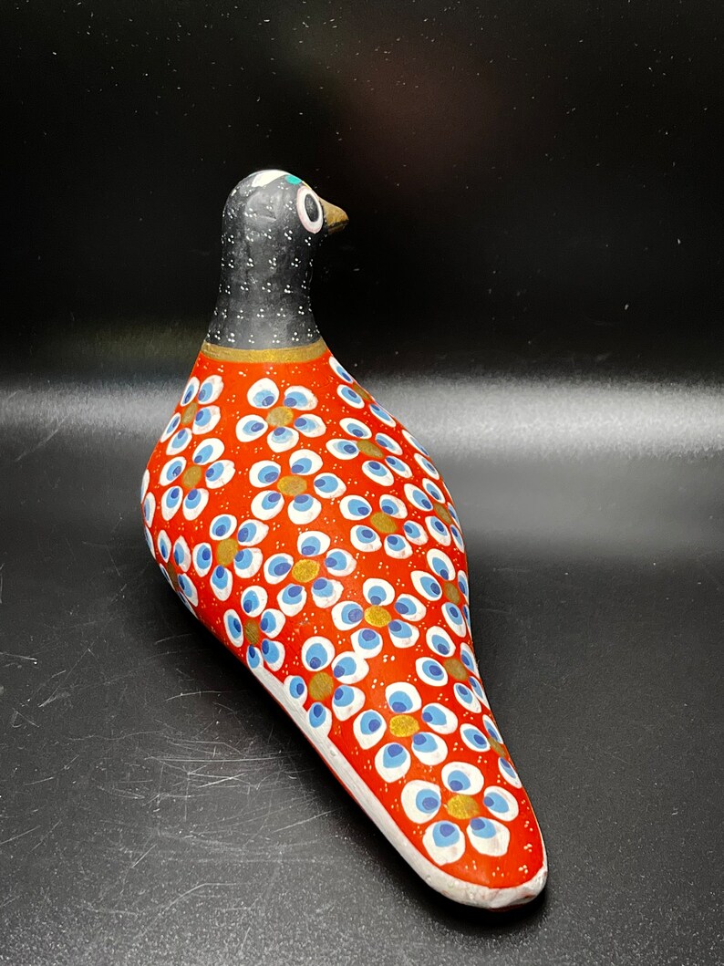 Vintage Folk Art Duck With Lovely Floral Pattern - Etsy