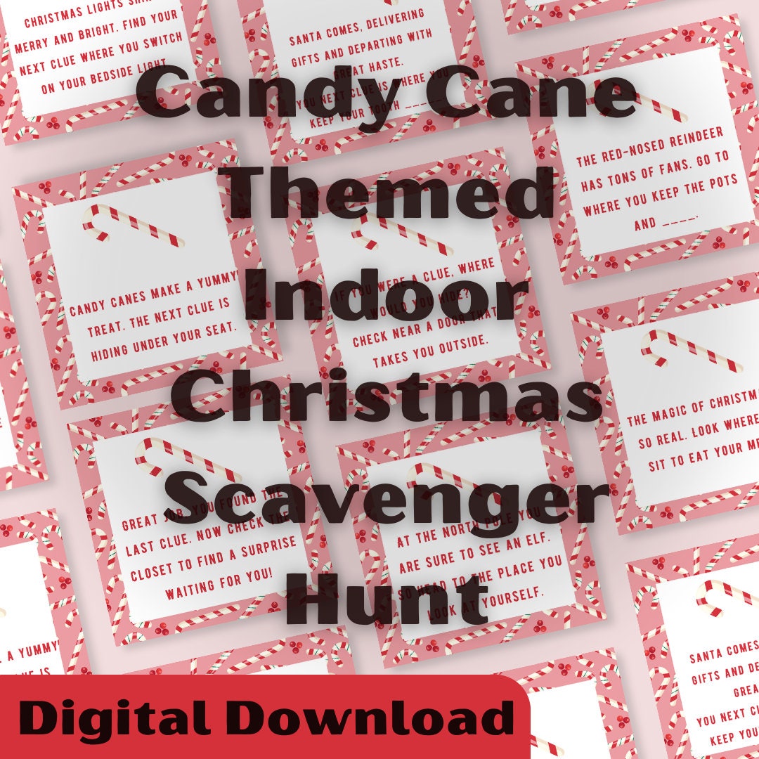 Christmas Scavenger Hunt- Indoors - Riddles - Easy Print and Make ...