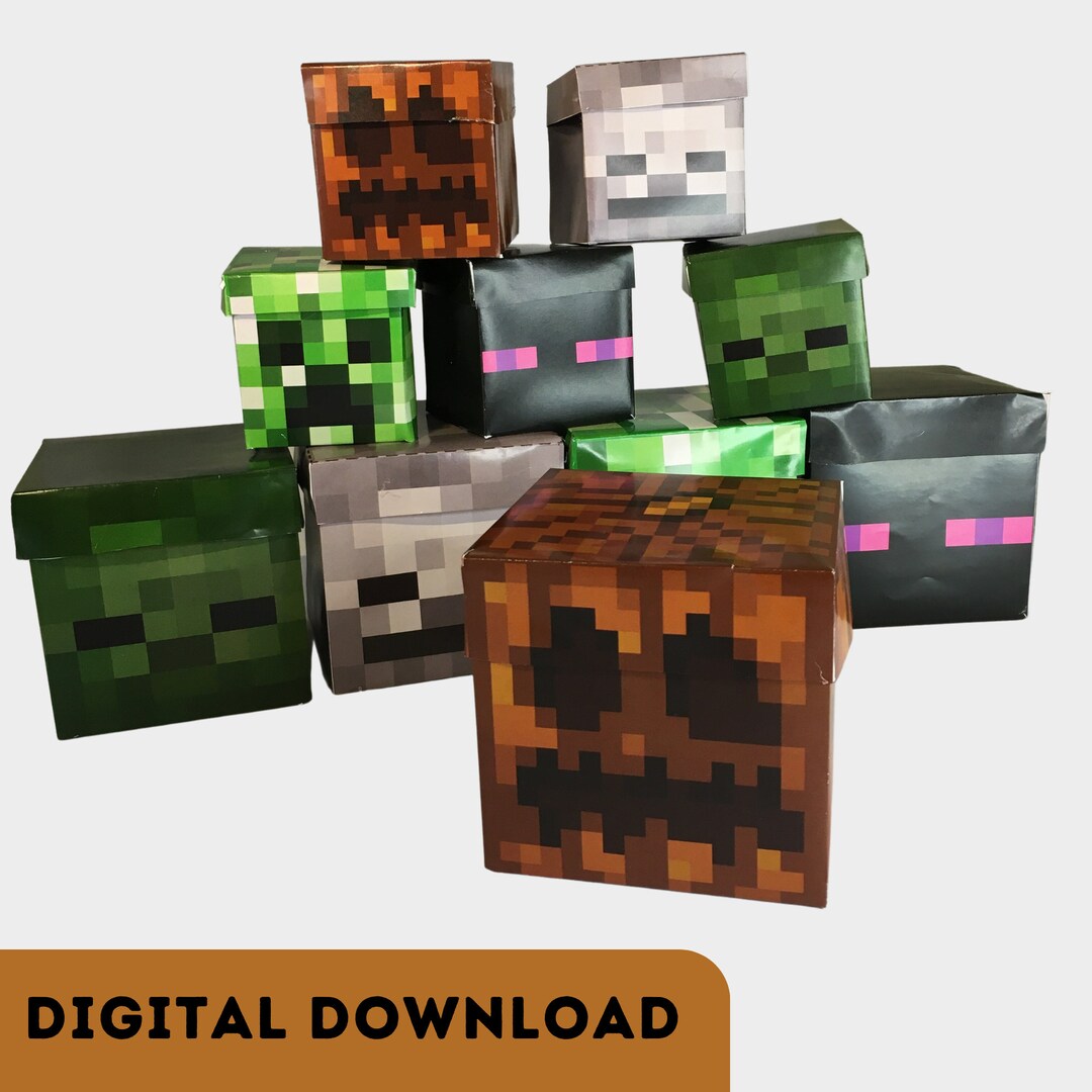 Halloween Minecraft-inspired Print Your Own Digital Download Box | DIY ...